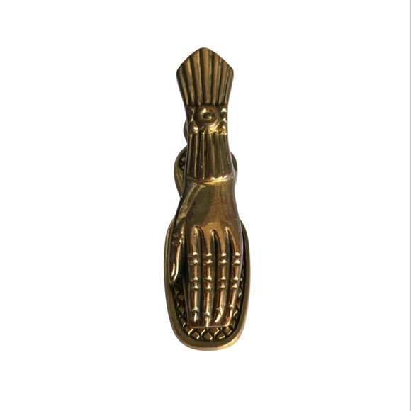 None | Accents | Antique Brass Hand Clip Wall Hanging Vintage Decor ...